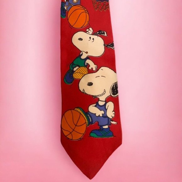 Accessories | Vintage 1958 Snoopy Peanuts Basketball Theme Tie | Poshmark